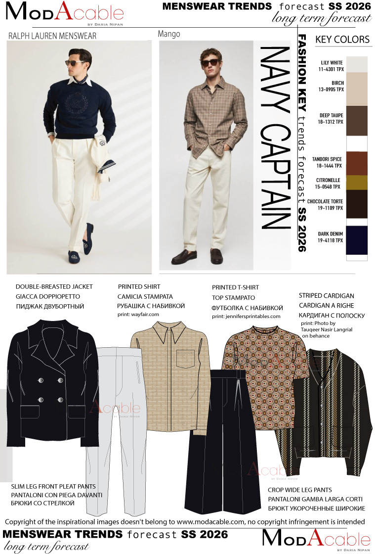 SS 26 men's trend Navy captain