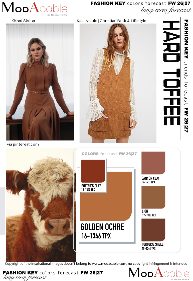 FW 26/27 dress color trend Hard Toffee