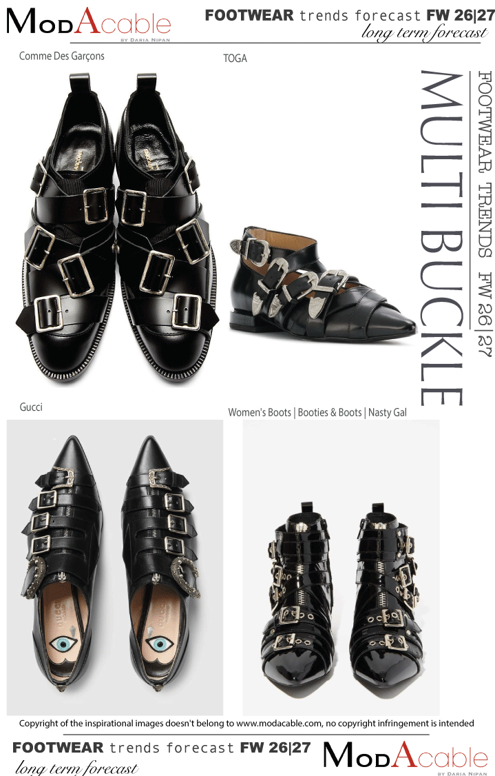 FW 26/27 footwear trend Multi buckle