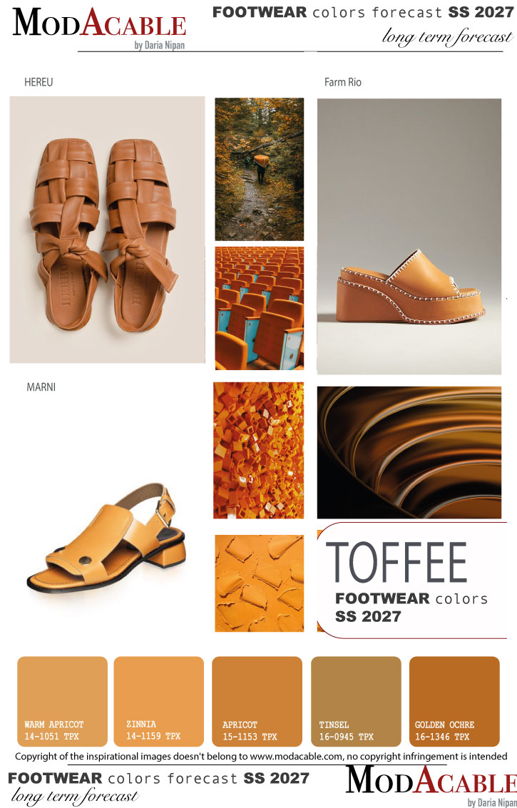 SS 27 footwear color trend Toffee