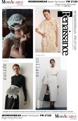 FW 27/28 women's fashion trend mood Renaissance